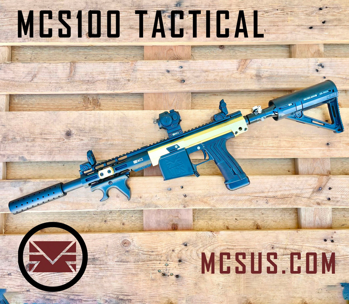 MCS100 Tactical Gold Paintball Gun Package – MCS Mexico